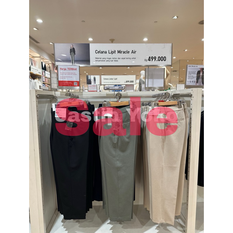 WOMEN Miracle Air Wide Pants (Matching Set) UNIQLO | Shopee Malaysia