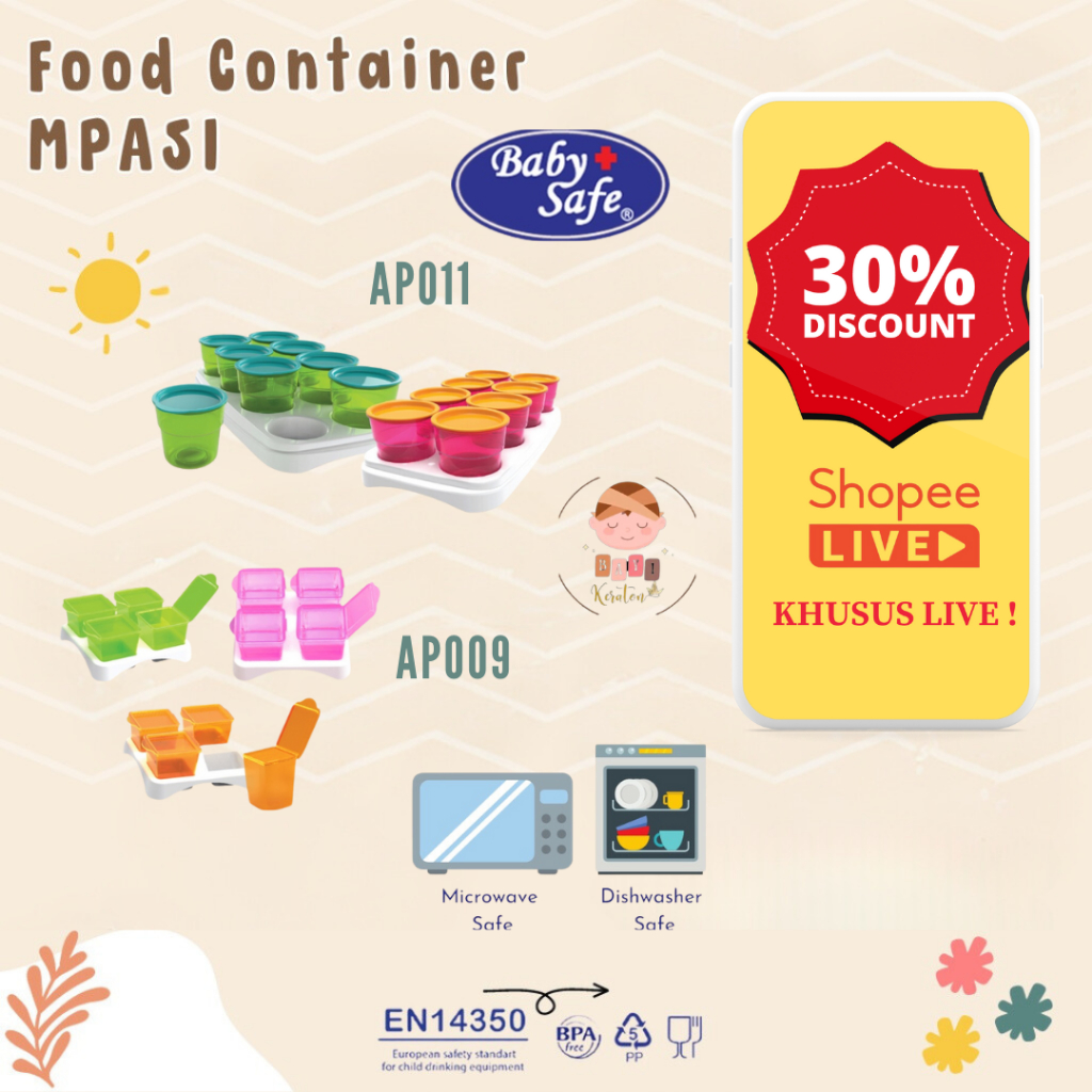 Baby Safe MPASI Storage Container Multi Use Food Container Baby Food ...
