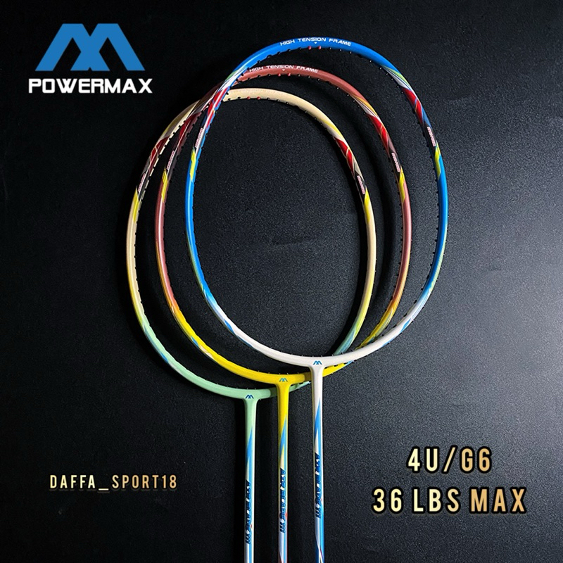Original POWERMAX AIR BLADE 111 36LBS BADMINTON RACKET READY TO USE ...