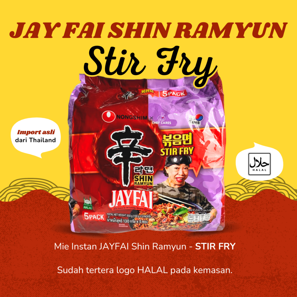 (HALAL) Jayfai Shin Ramyun x JayFai instant Noodles (STIR FRY) | Shopee ...