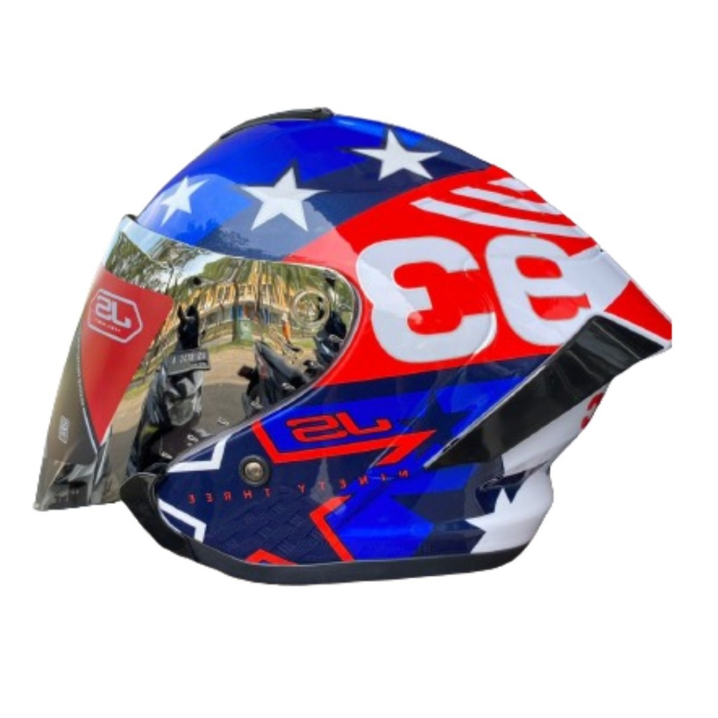 Helmet JS ARMOR MARC MARQUEZ Motif Handsome Package Original SNI ...