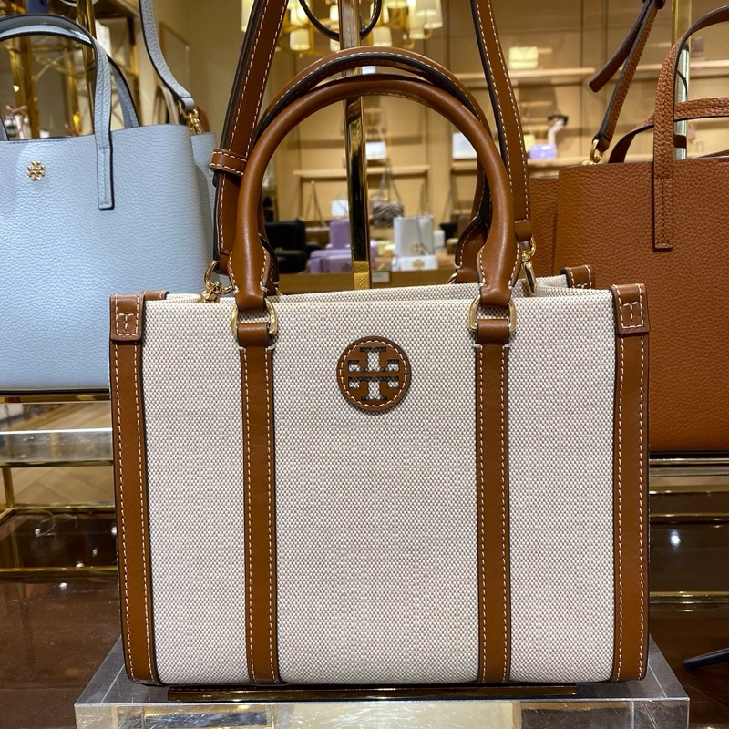 TORY BURCH Burch Blake Canvas Tote Bag Small Premium Original | Shopee ...