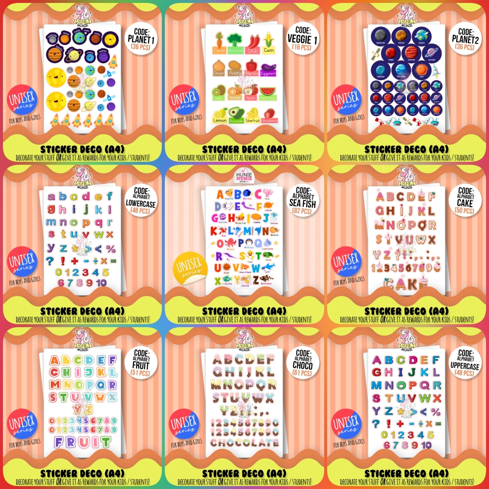 MATAHARI Deco Sticker - EDUCATIONAL SERIES - Alphabet Letters Numbers ...