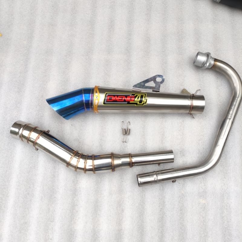 Daeng sai 4 conical 51mm canister open spec pipe and big elbow for tmx ...