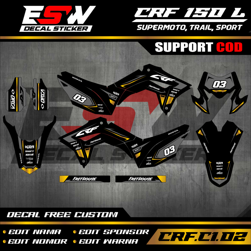 Decal CRF 150l, DECAL CUSTOM CRF 150 FULL BODY, STICKER CRF 150 ...