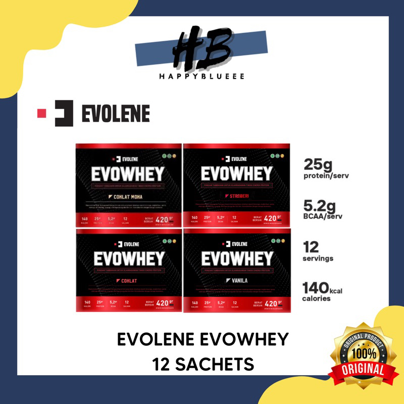 EVOLENE EVOWHEY 12 SACHET WHEY PROTEIN | Shopee Malaysia