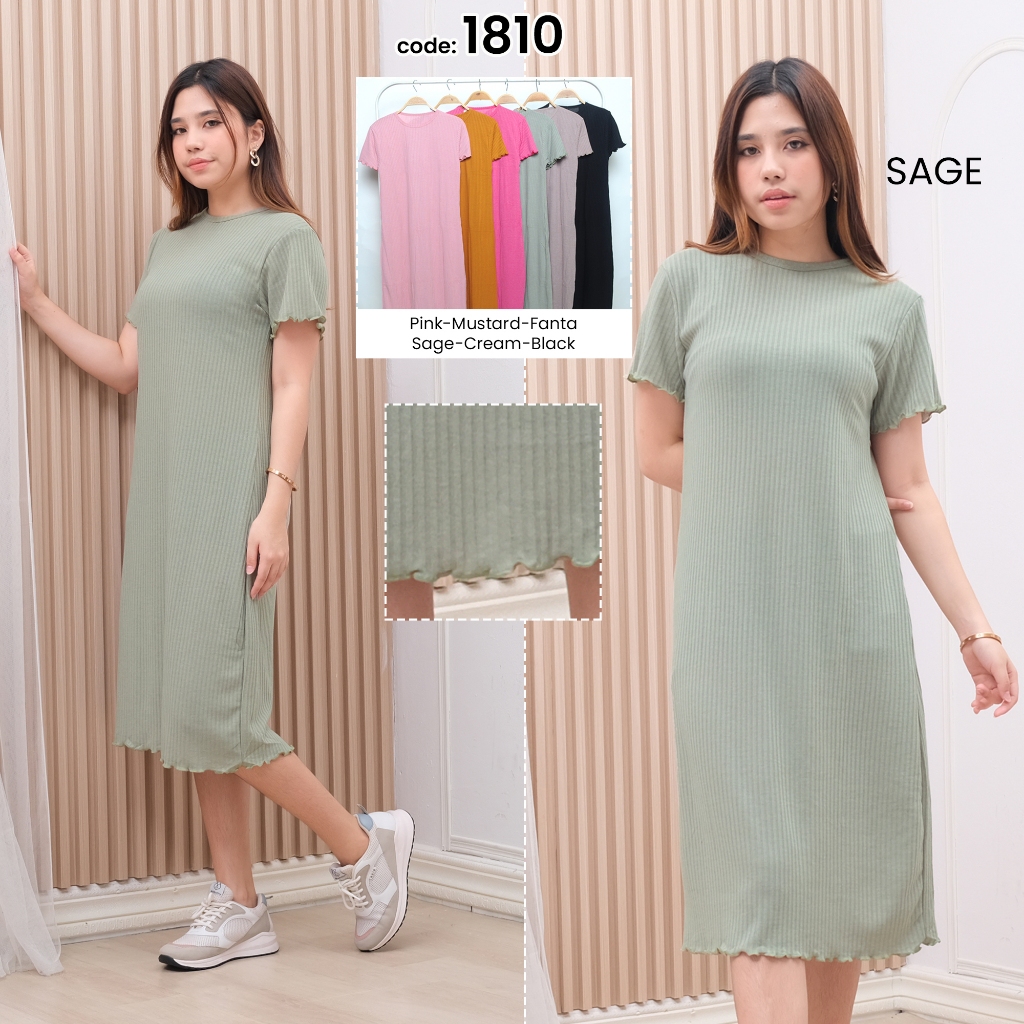 Syafiqa - Women's Plain Casual Dress / Short Sleeve Women's Dress ...