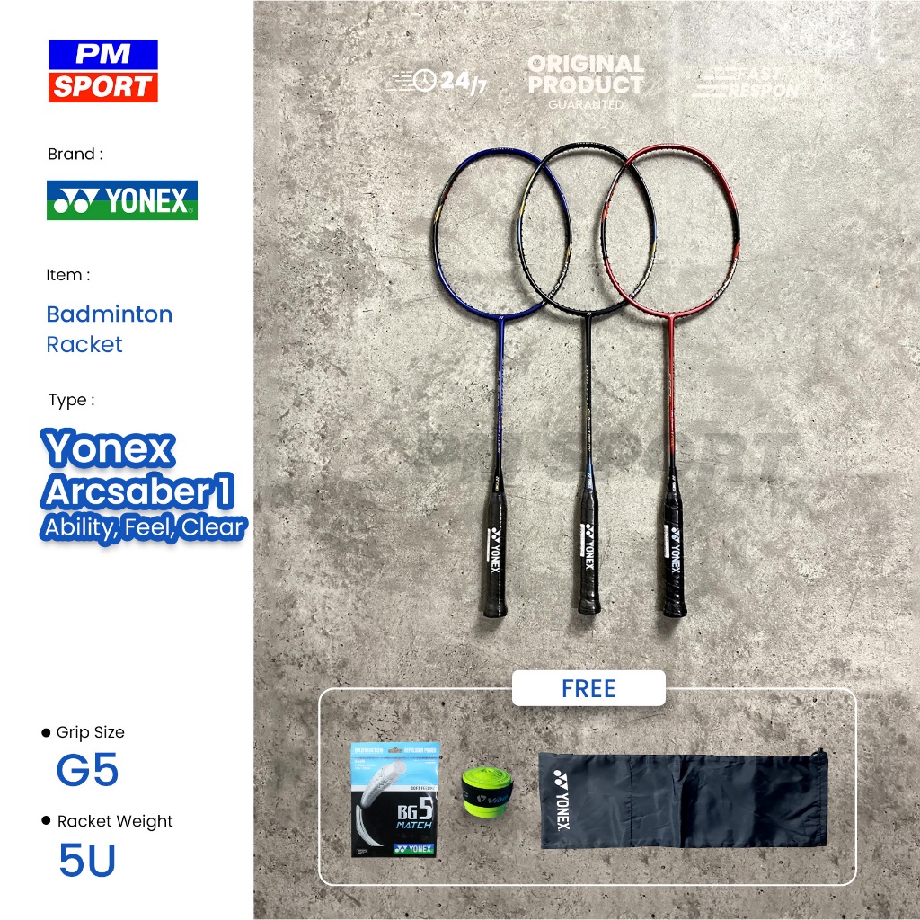 Yonex ARCSABER 1 ABILITY CLEAR FEEL ORIGINAL BADMINTON/BADMINTON Racket ...