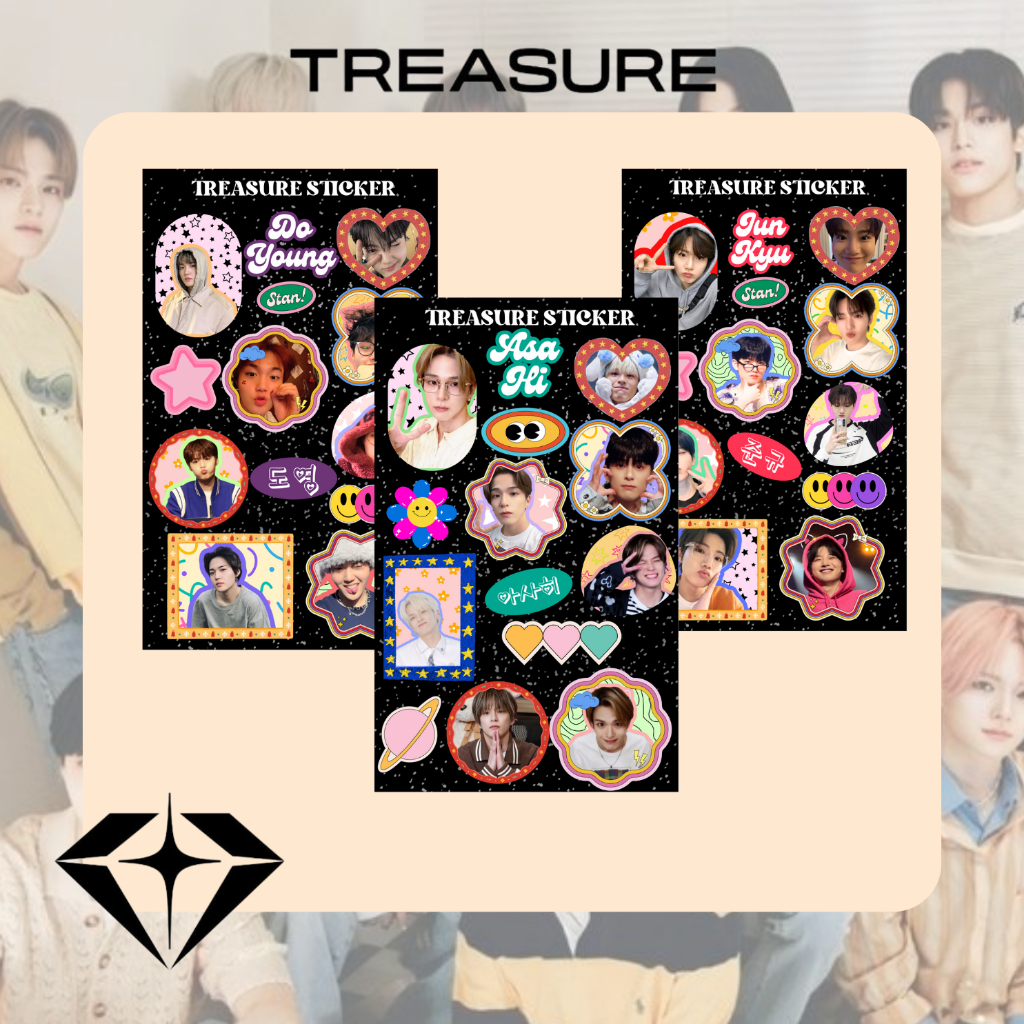 (UNCUTTING) Treasure CUTIE PIE STICKER KPOP FREEBIES | Shopee Malaysia