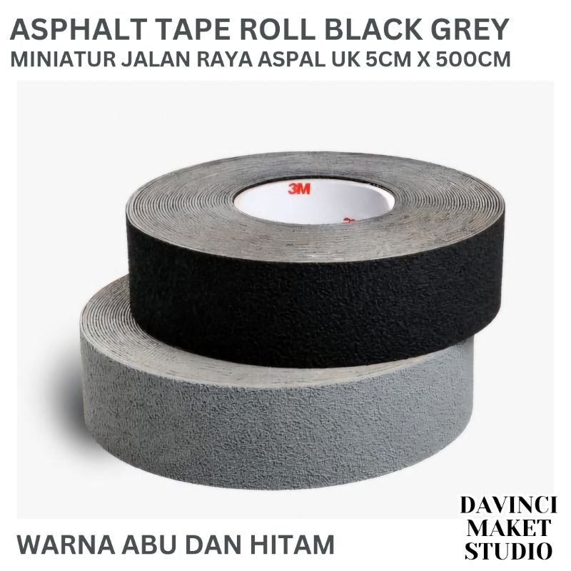 HITAM Small Duct Tape Asphalt Sticker Black Gray 5cm x 500cm Coarse ...