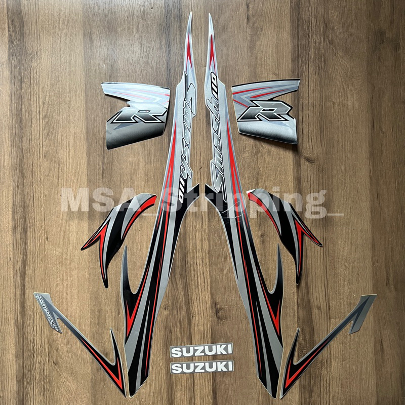 HITAM Stripping strip stickers for suzuki smash 110 r Th.2008 Silver ...