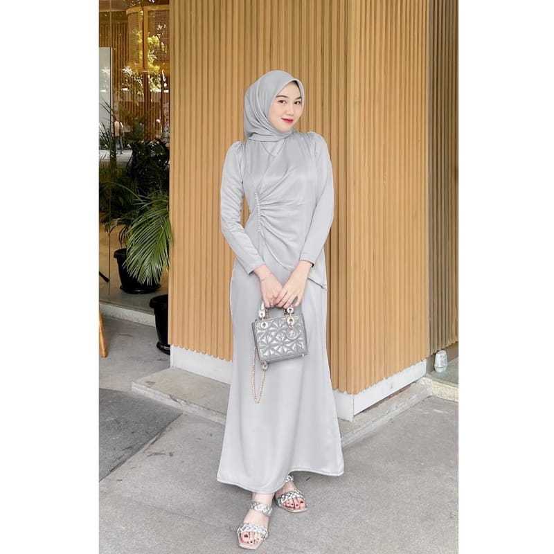 Maura DRESS PLAIN SATIN SILK DRESS GAMIS KONDANGAN BRIDESMAID VIRAL ...