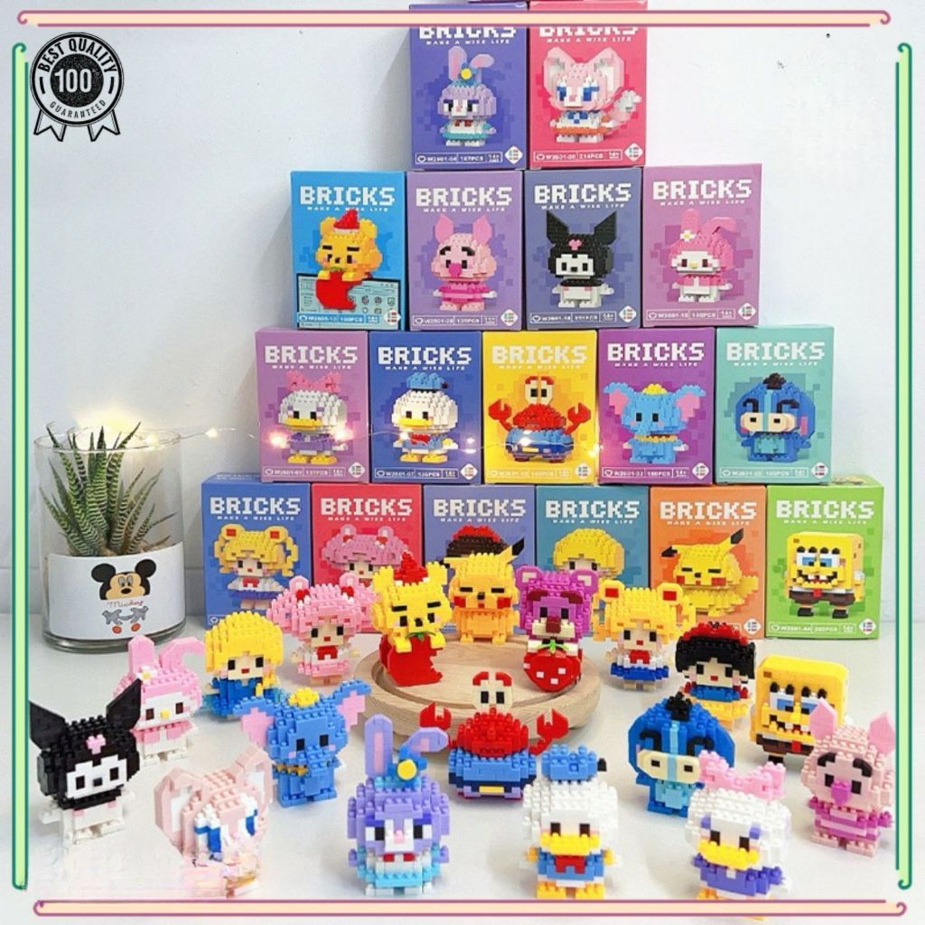 Pgs Disney Kuromi Bricks Children's Building Blocks Toys DIY Educational Toys 3D Puzzle Nano ...