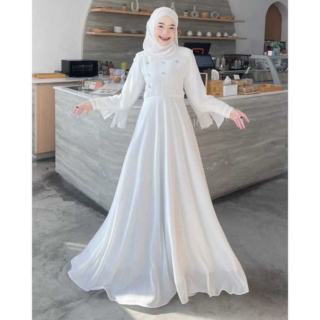 PUTIH Seraya DRESS - GAMIS/Party DRESS Material Brocade BABYDOLL - FULL ...