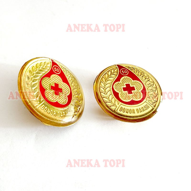 50 Round Blood Donor Brooch Pins 50 Blood Donor Pins - Various Hats ...