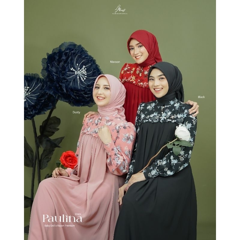 Paulina Floral Dress Dress Hijab Ar Rafi Outfit Simple Elegant Latest ...