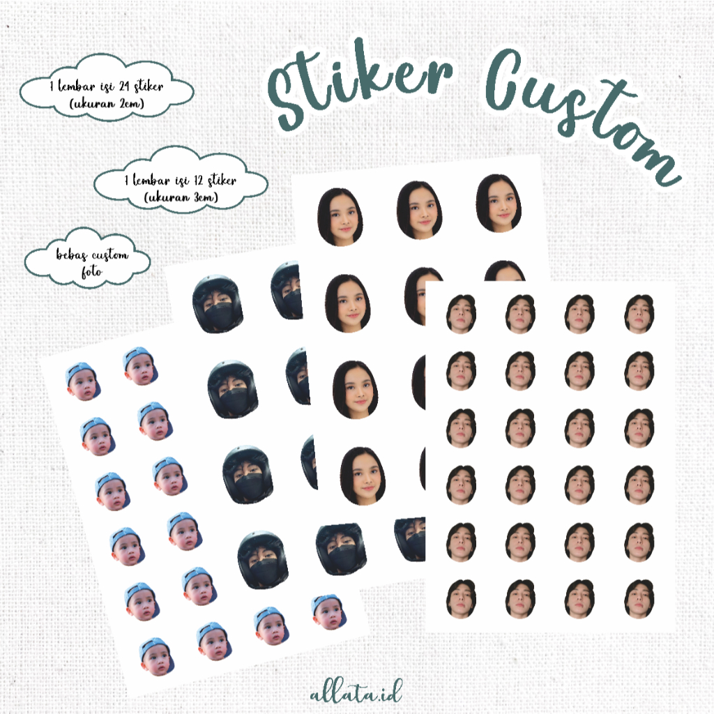 [CONTENTS 24/48pcs] Custom Face Stickers | Small Size Waterproof ...