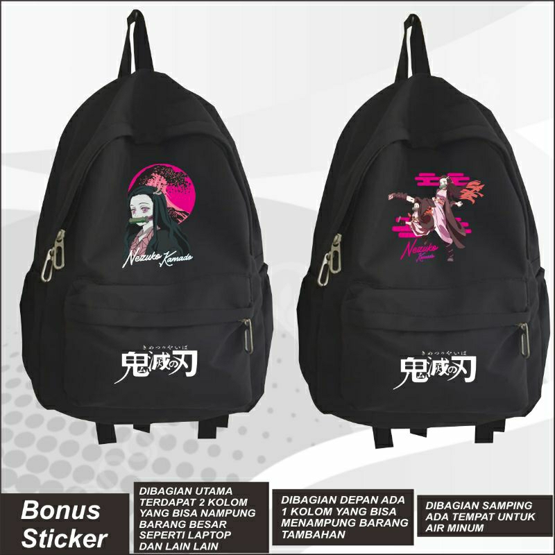 School Bag Backpack Anime Demon Slayer Kimetsu No Yaiba Nezuko Kamado ...