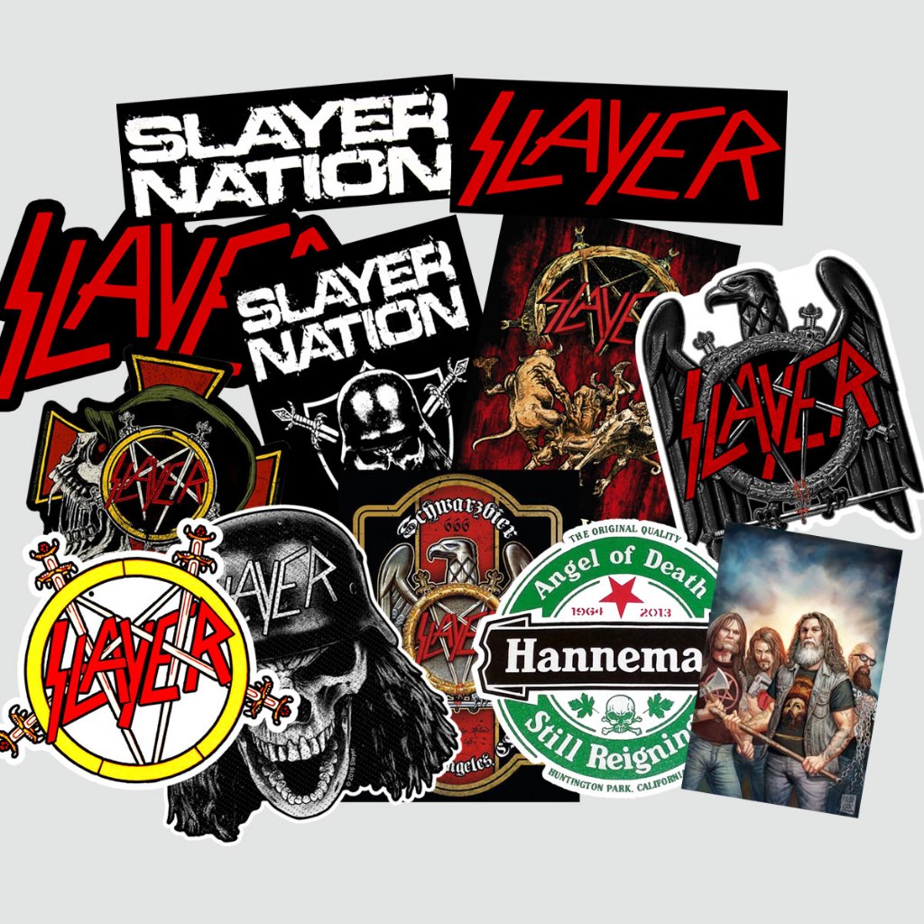 Sticker PACK BAND SLAYER 12PCS - Waterproof VINYL STICKER Helmet/Laptop ...