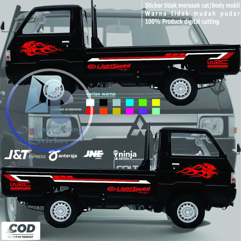 Car STICKER PICK UP LIGHT SPEED LIST Car Side BODY PICK UP | Shopee ...