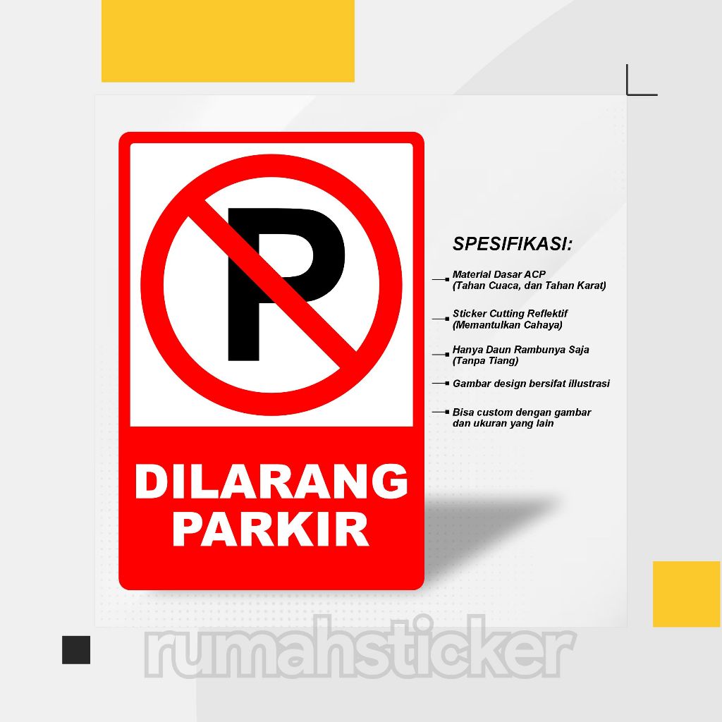 [RS] No Parking Sign Leaves Uk. 40 x 60cm ACP Plate STICKER CUTTING ...