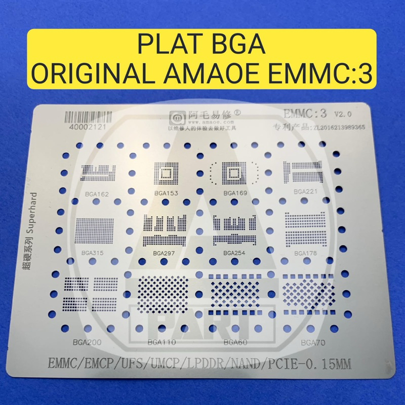 EMMC MOLD PLATE: 3 UFS NAND UMCP AMAOE ORIGINAL BGA IC / EMMC 3 PLATE ...