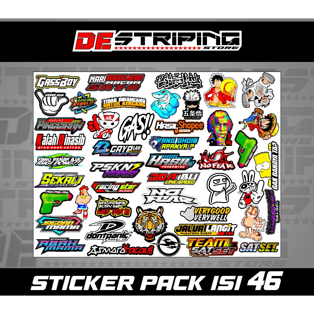 Sponsor racing stickers, funny, cool, cool words and unique characters ...