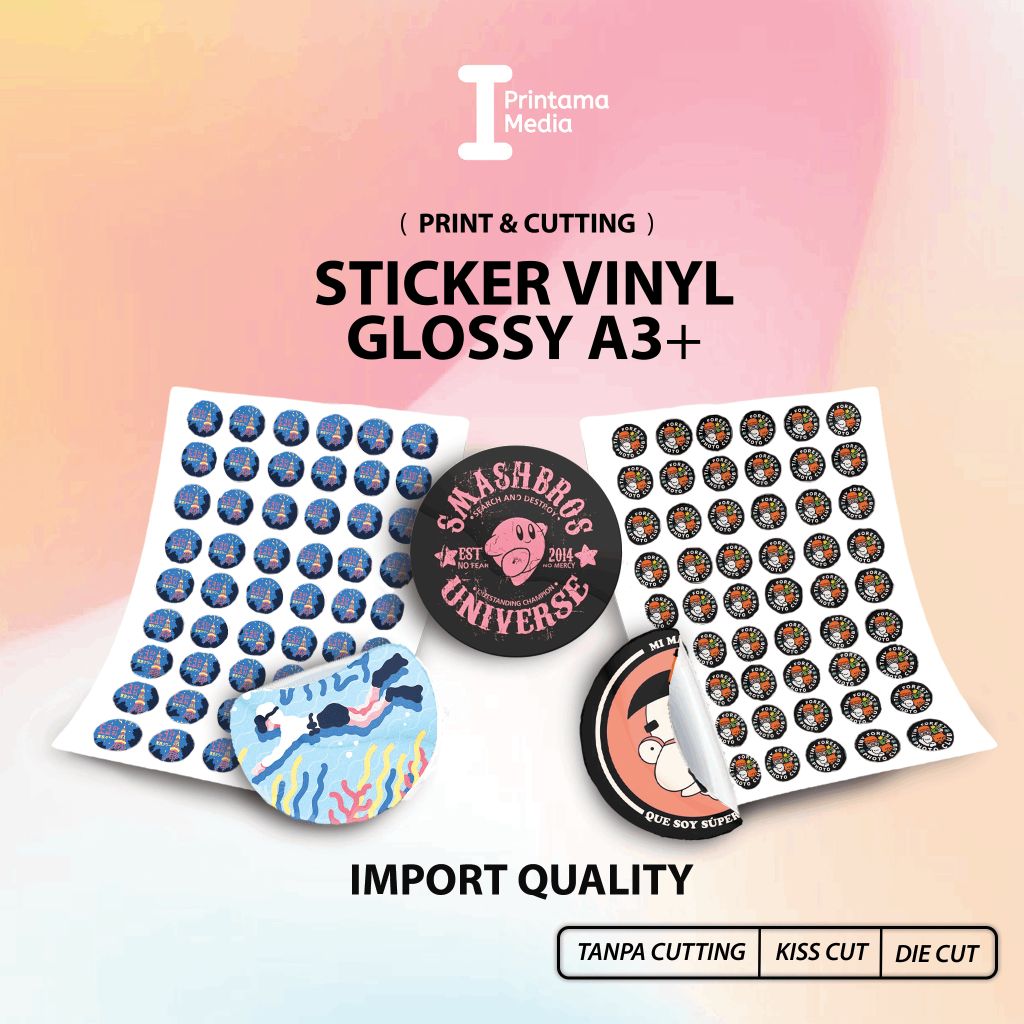 Print A3+ STICKERS | Print Glossy Vinyl Stickers | Imported MATERIAL ...