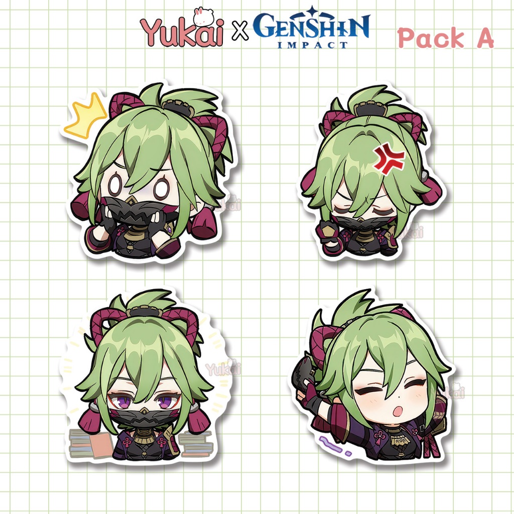 Kuki Shinobu Genshin Impact Premium Pack Sticker, Waterproof Anime ...