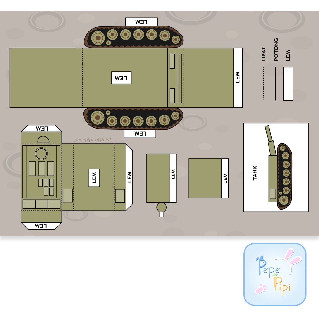 Papercraft Vehicle Pattern Tank Paper Craft Paper Craft Cut & Play ...