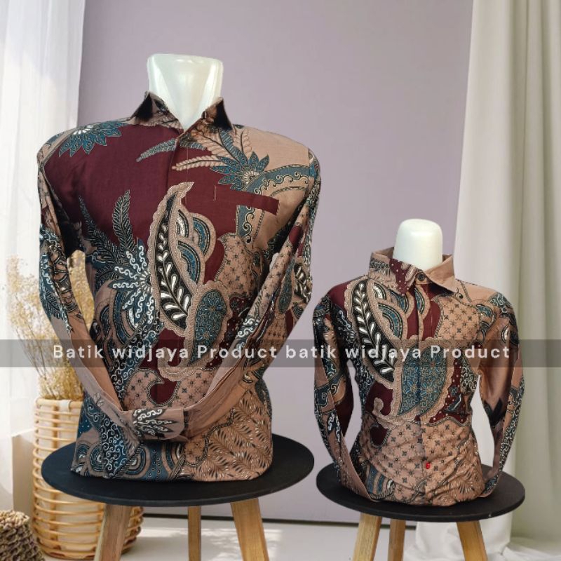 MERAH KATUN Batik couple Father Son marun moca/batik widjaya couple ...