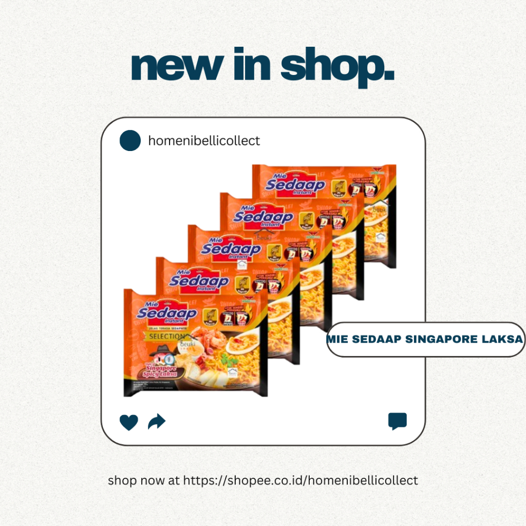 Mie Sedaap Mi Singapore Spicy Laksa Instant Noodles 5 x 83 gr (5 Packs ...