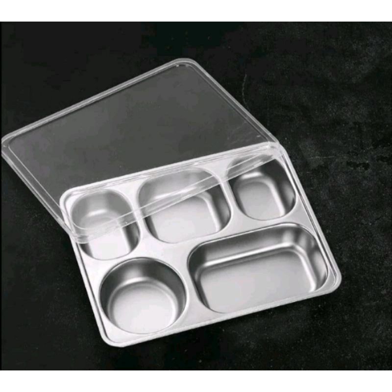 Real PICT 5 compartment stainless steel Food tray / 5 compartment ...