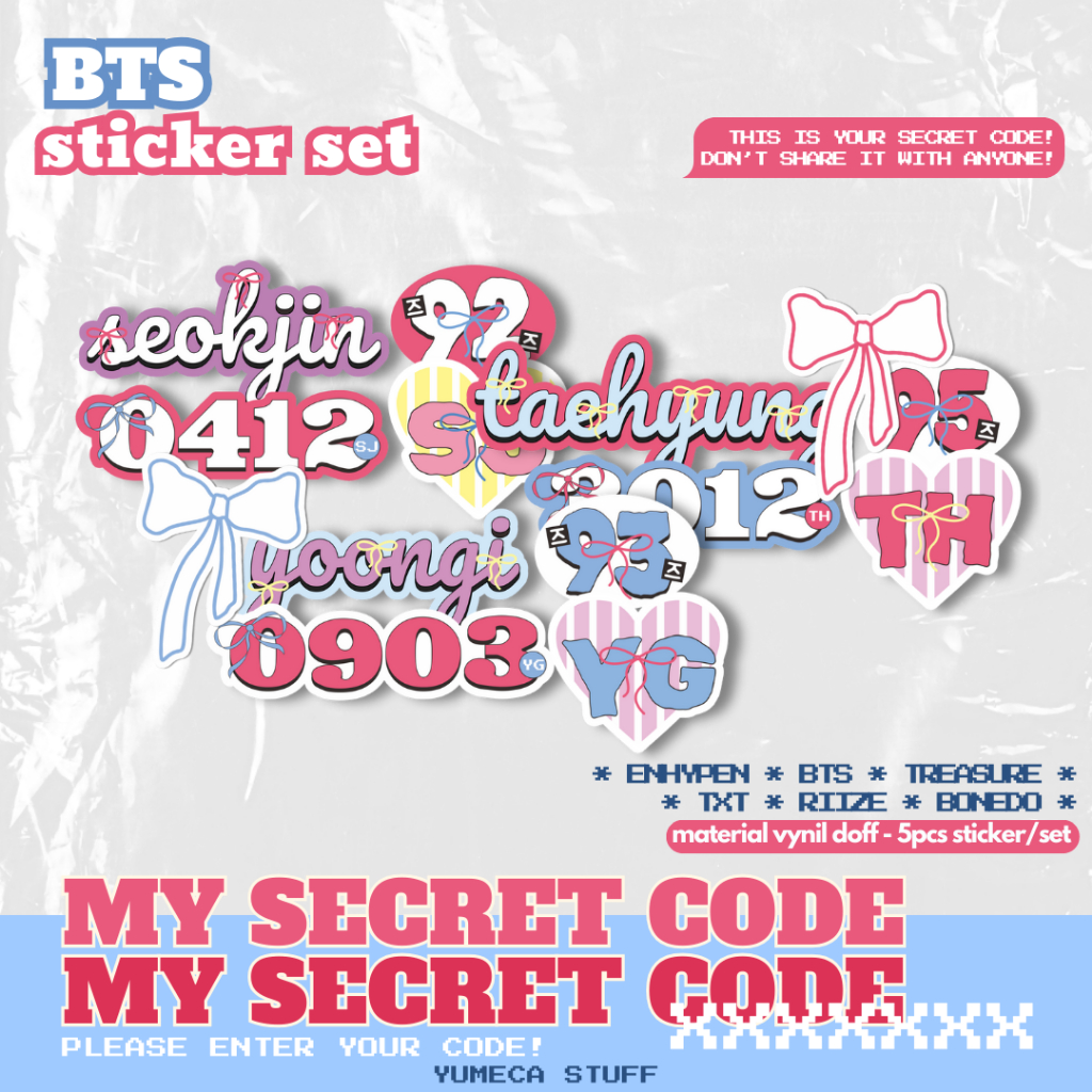 (min. Co 15k) BiTieS SECRET CODE STICKER SET | Shopee Malaysia