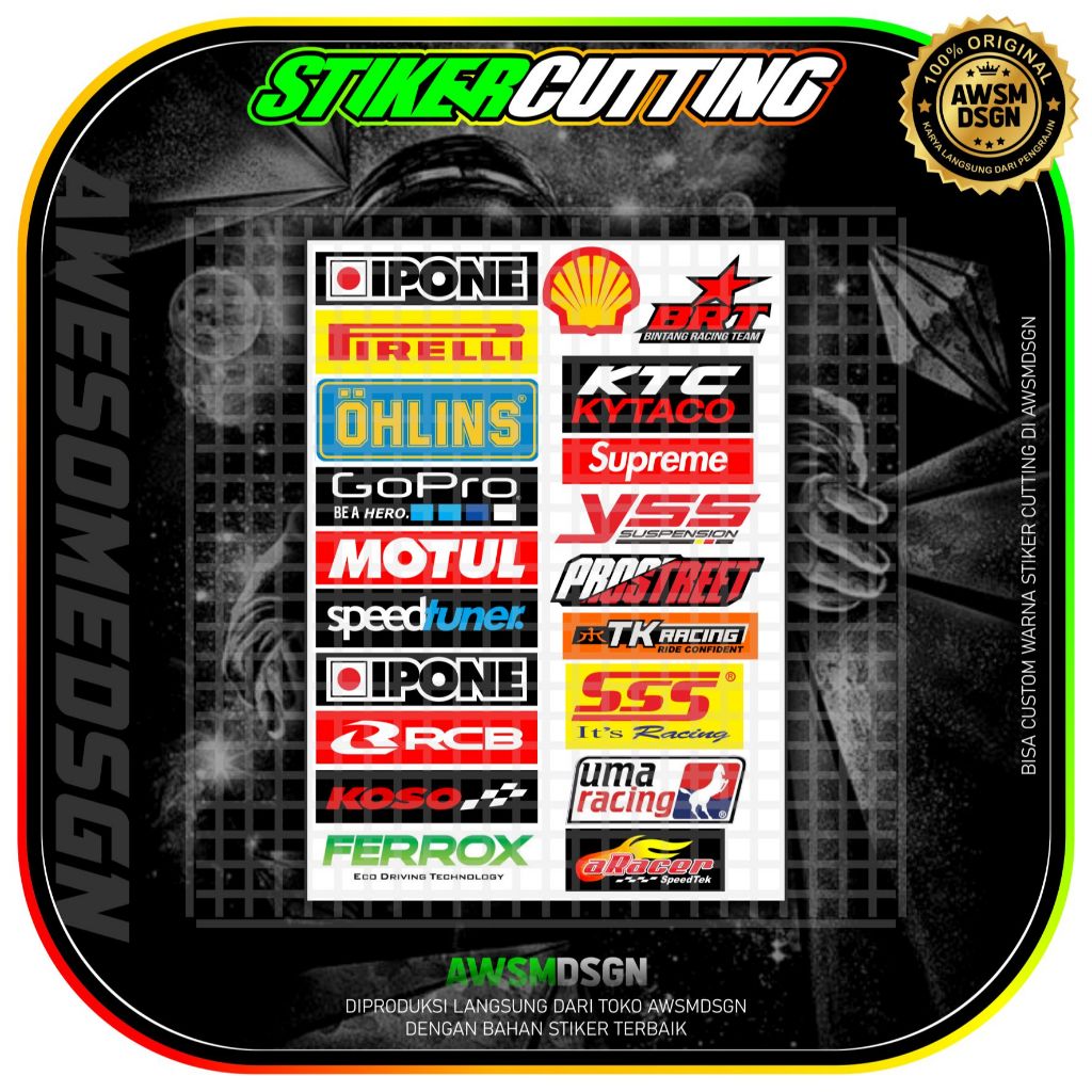 Cool Motorcycle Stickers One SET Get A Lot | Shopee Malaysia
