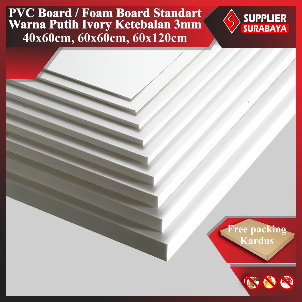 Standard 3mm PVC Board ivory White (Bone White) 40x60cm, 60X60cm, 60x120cm | Shopee Malaysia