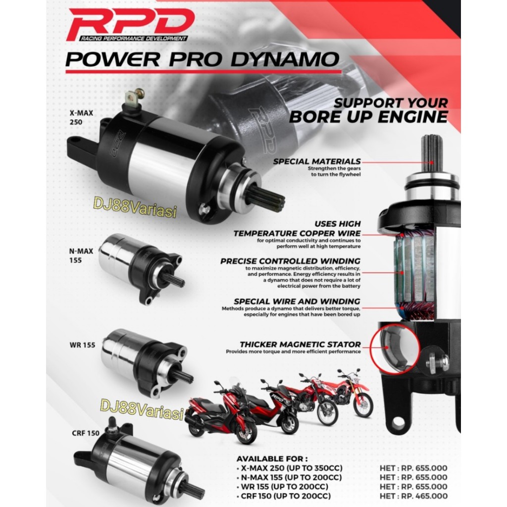 RPD powerpro xmax old xmax new racing dynamo starter dynamo | Shopee ...