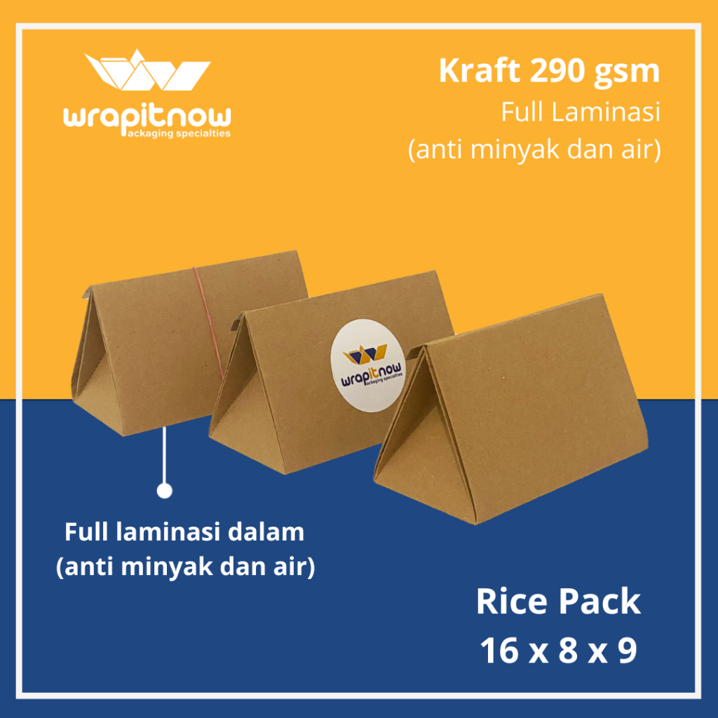 Rice Pack 16x8x9// Kraft Rice Wrapping Thick Brown Laminated Rice Paper ...