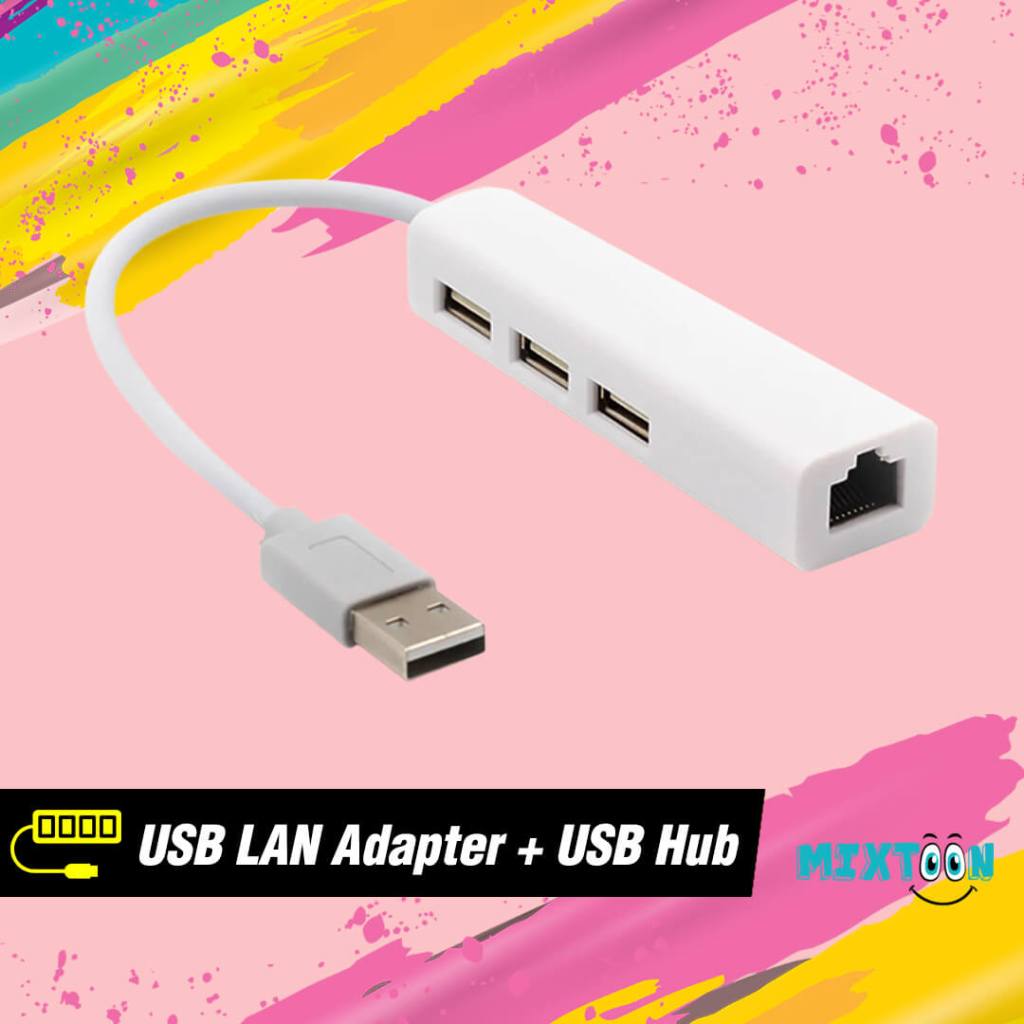 Cable Adapter USB to RJ45 LAN Fast Ethernet Converter with USB Hub 3 ...