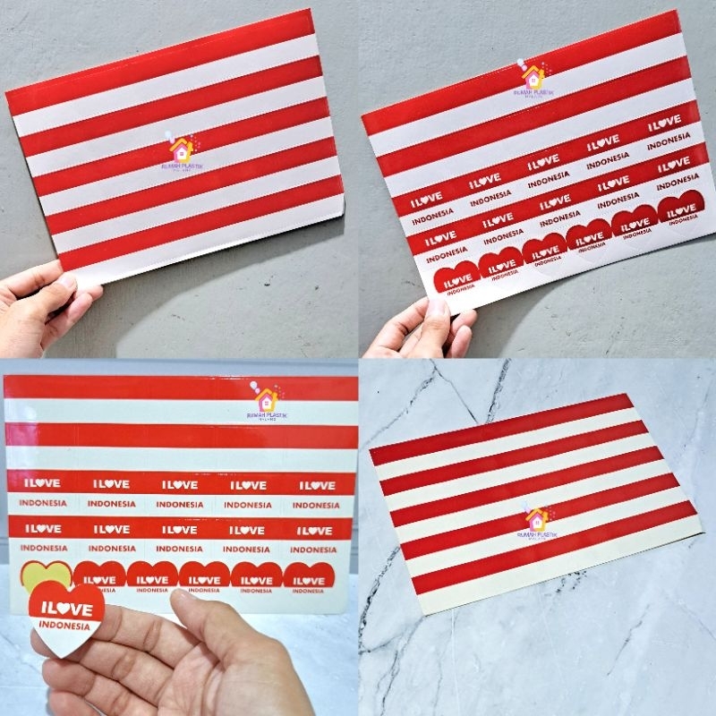 MERAH PUTIH 1 Sheet Contains 25 Red And White Cheek Stickers Already ...