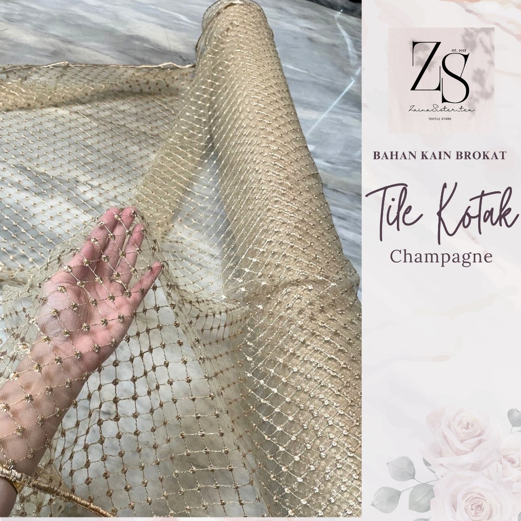 Square Tulle Brukat Fabric / Square Tile / Net Brukat / Net Tille / Net ...