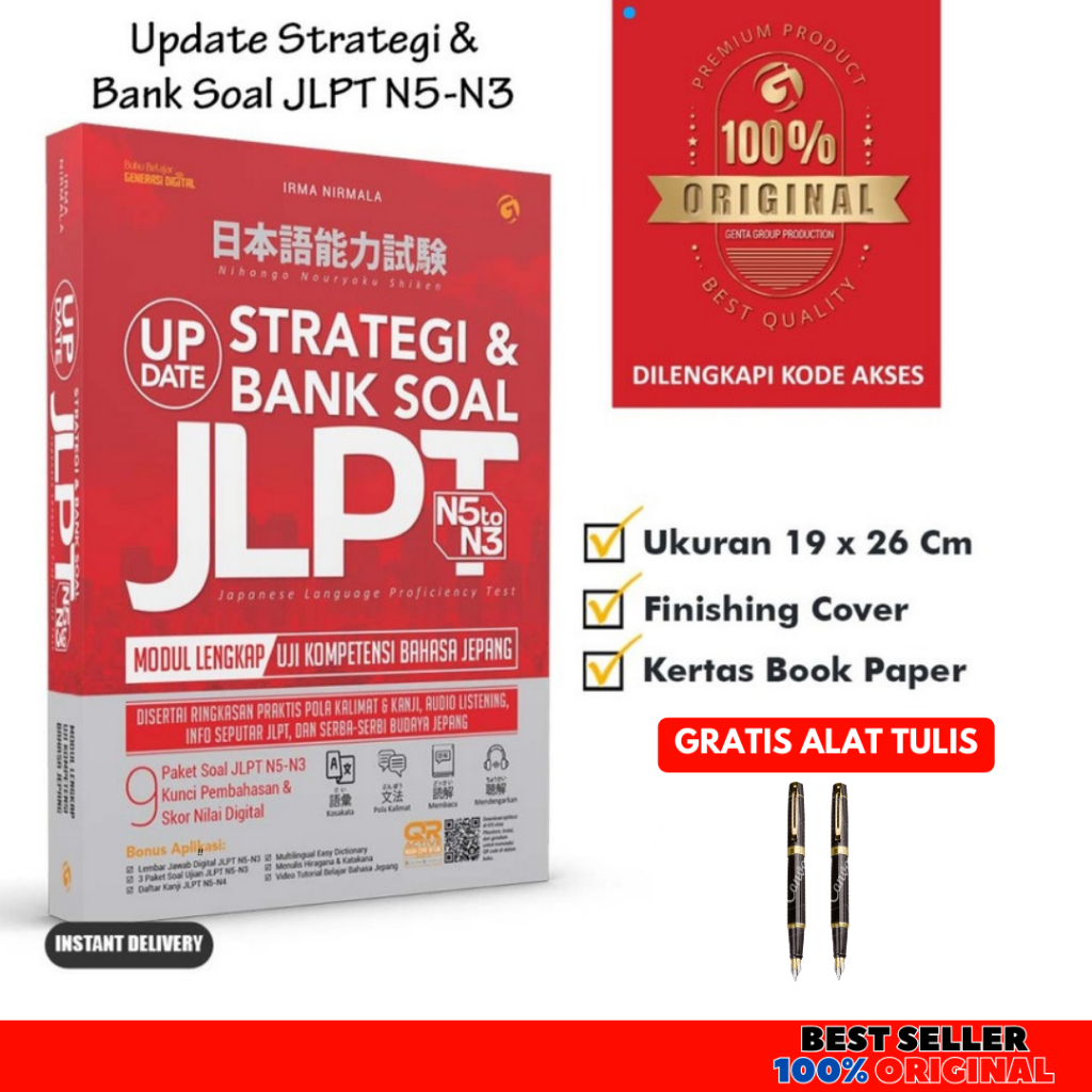 Book JLPT N1 N2 N3 N4 N5 UPDATE STRATEGY AND QUESTION BANK JLPT (JAPANESE LANGUAGE PROFICIENCY ...
