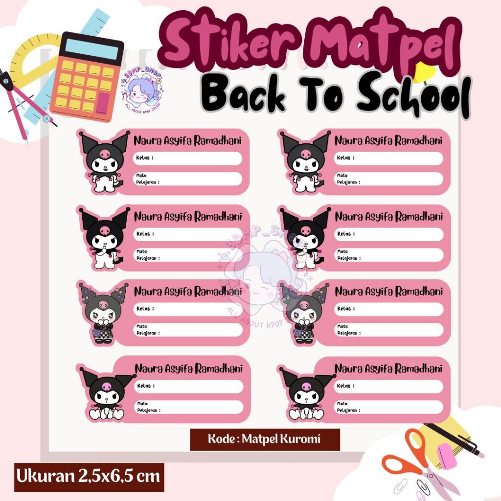 MATA Name label Sticker custom request Bottle Book cutting Children ...