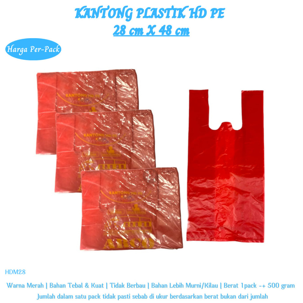 MERAH Arco Red Crackle Bag Uk. 28 Plastic Bags (HDM28-500 Grams ...