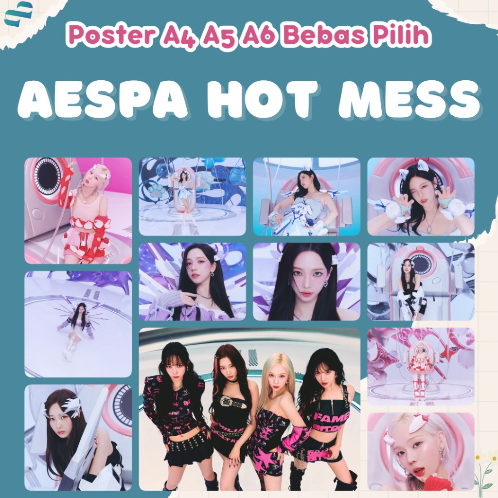 Aespa Hot Mess Poster (Part 4) - Kpop A4 A5 A6 Poster | Shopee Malaysia