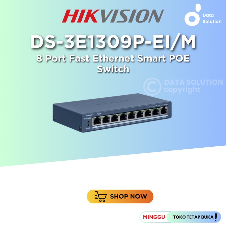 Poe Switch 8 Ports + 1 Uplink HikVision DS-3E1309P-EI | Shopee Malaysia