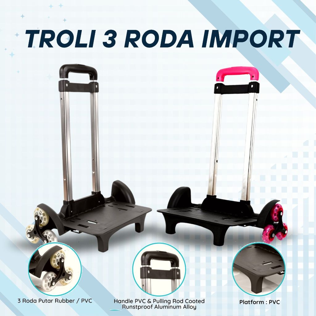3-wheel Trolley For Elementary School Junior High School, Folding ...