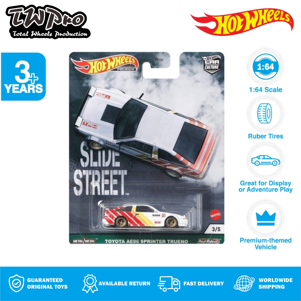 Hot Wheels Premium Slide Street Toyota AE86 Sprinter Trueno - TWPRO ...