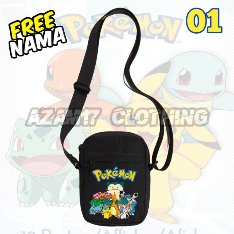 Sling BAG Kids SLING BAG POKEMON LOGO FREE Name/SLING BAG Kids And ...