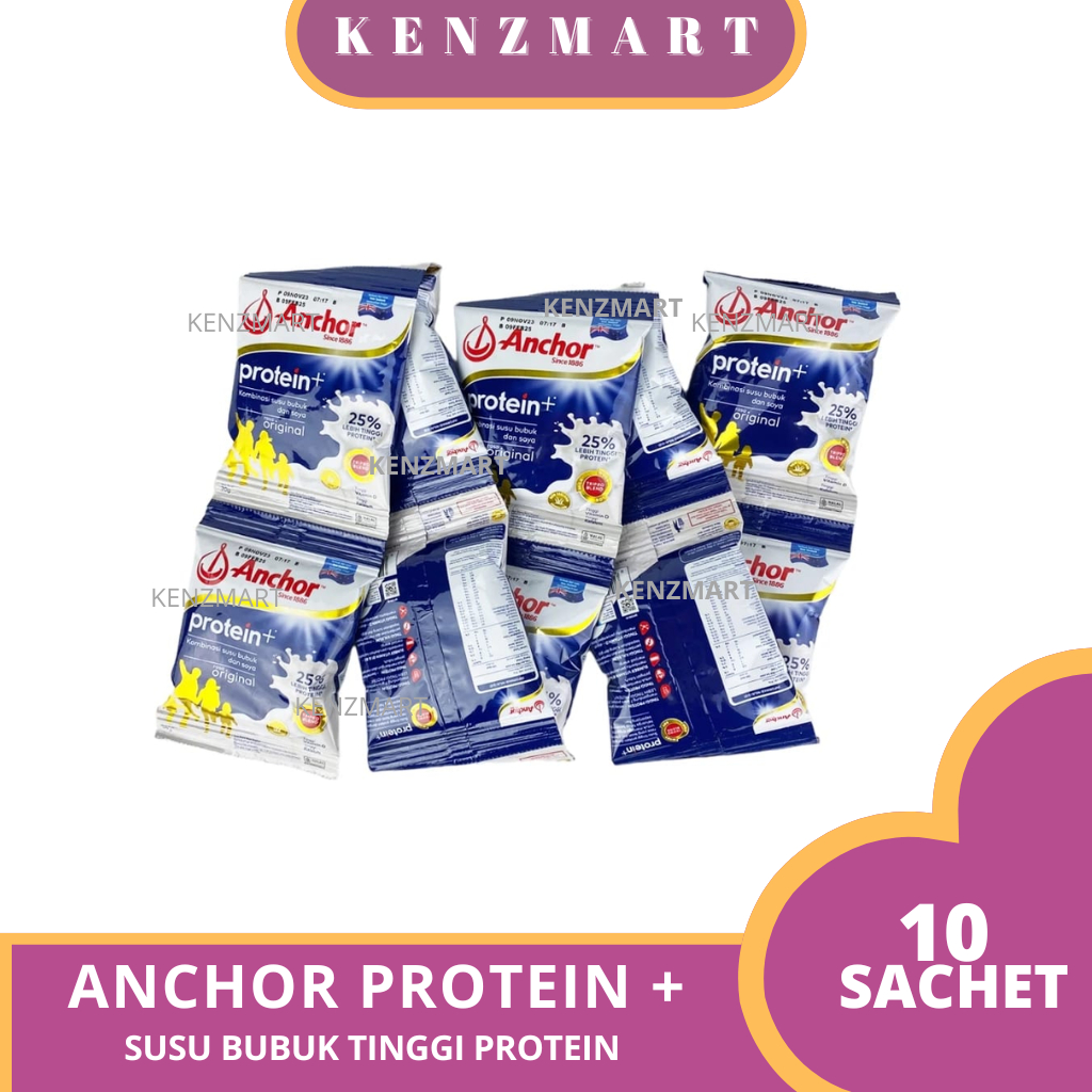 Anchor Protein+ High Protein Powdered Milk 10x30gr Family Milk | Shopee ...